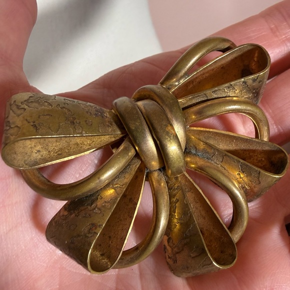 Antique | Jewelry | Antique Brass Oversized Sculpted Victorian Art Deco ...